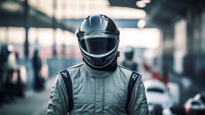 Portrait of a Racing Driver in a Helmet. Generative Ai Stock Image ...