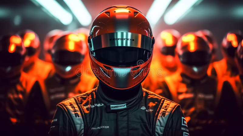 Portrait of a Racing Driver in a Helmet. Generative Ai Stock ...