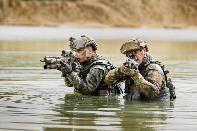 Portrait of a Ranger in the Battlefield with a Gun Stock Image - Image ...