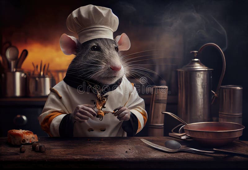 Portrait of a Rat Chef in a Restaurant Kitchen. Generate Ai. Stock ...