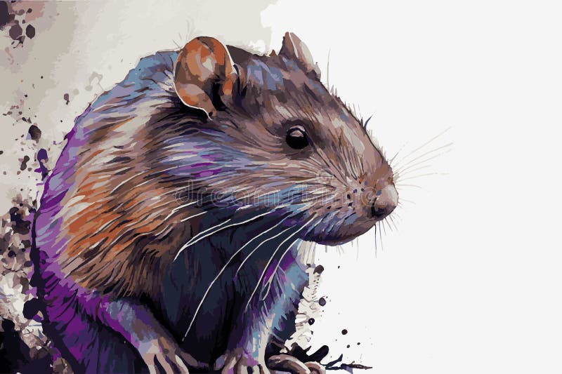 Portrait of a rat stock illustration. Illustration of gene - 271607441