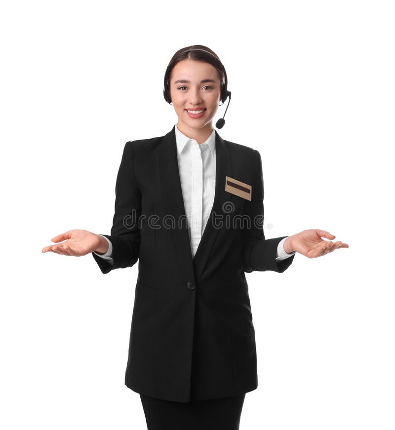 178 Female Hotel Receptionist Uniform White Background Stock Photos ...
