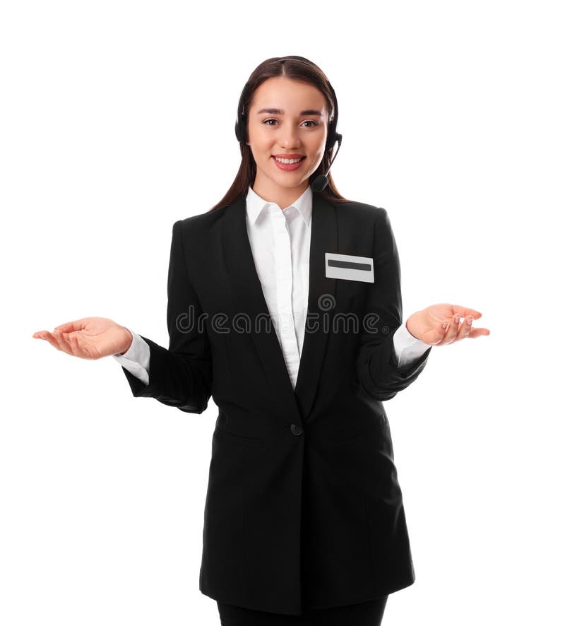 178 Female Hotel Receptionist Uniform White Background Stock Photos ...