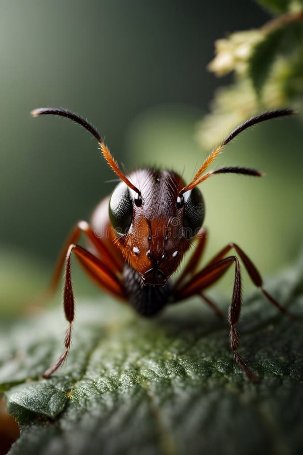A portrait of a red ant stock image. Image of summer - 293444375