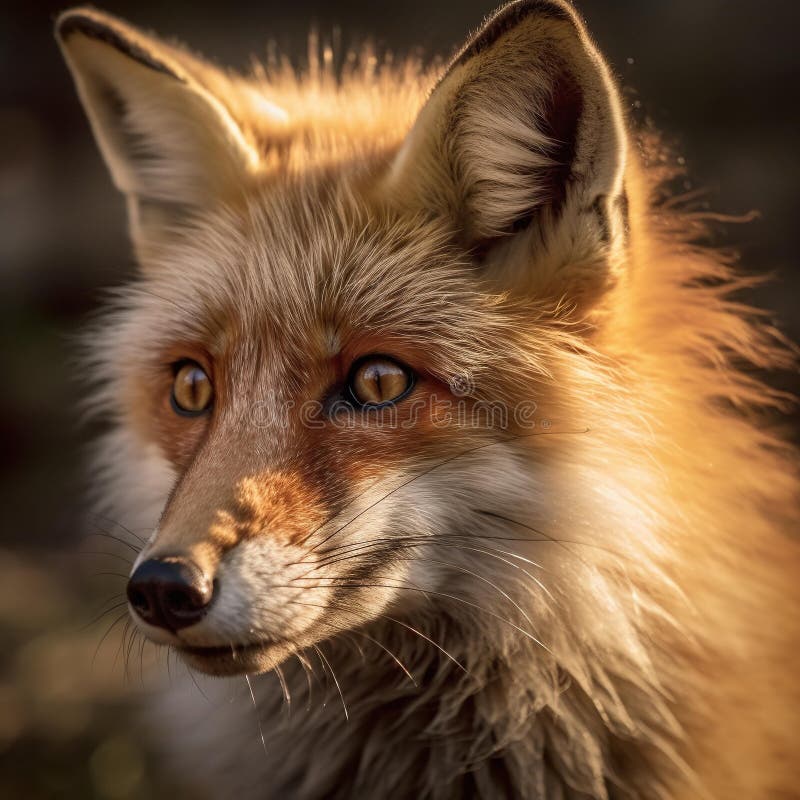 Portrait of a Red Fox with a Curious and Inquisitive Expression. Ai ...