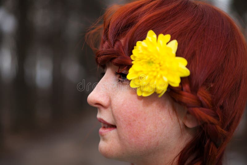Red Haired Girl In Park Stock Image Image Of Adult Female 52001919