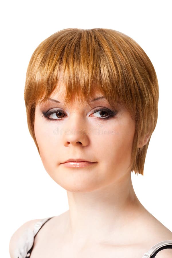 Portrait of the Red-haired Woman Stock Image - Image of girl, close ...