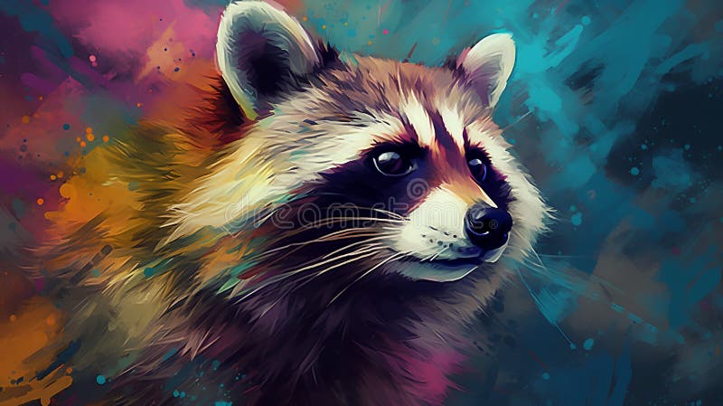 Portrait of a Red Panda on a Colorful Background. Vector Illustration ...