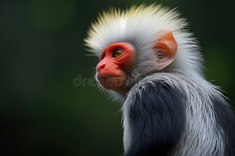 Portrait of a Red-shanked Douc Langur Dusky Leaf Monkey, the Red ...