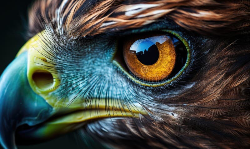 Portrait of a Red-tailed Hawk, Close-up. Close-up Portrait of a Golden ...