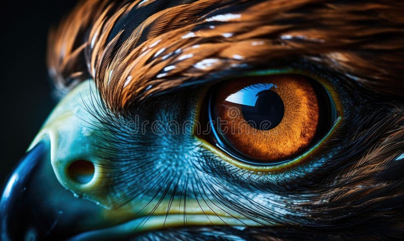 Portrait of a Red-tailed Hawk, Close-up. Close-up Portrait of a Golden ...
