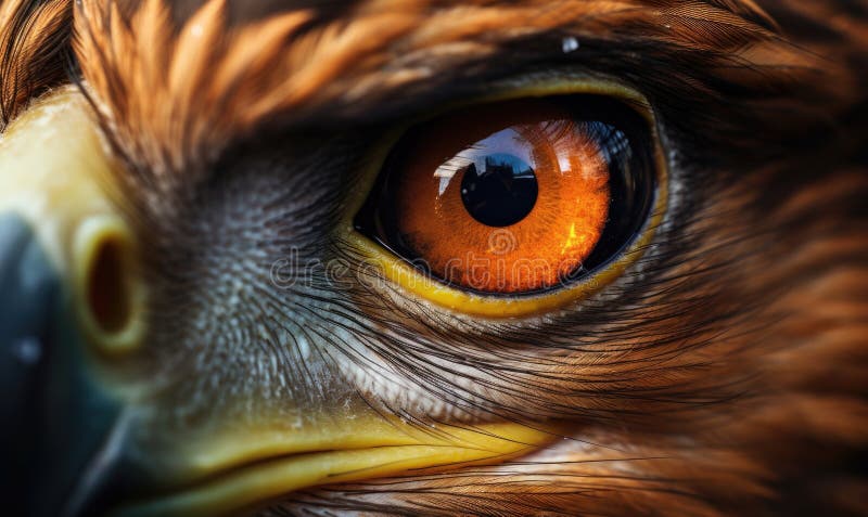 Portrait of a Red-tailed Hawk, Close-up. Close-up Portrait of a Golden ...