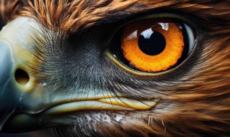 Portrait of a Red-tailed Hawk, Close-up. Close-up Portrait of a Golden ...