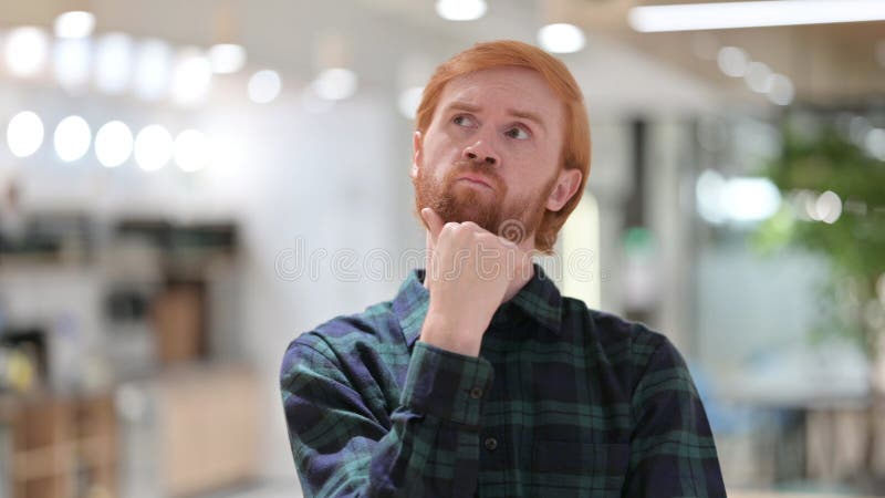 Portrait of Redhead Man Thinking New Plan Stock Photo - Image of ginger ...