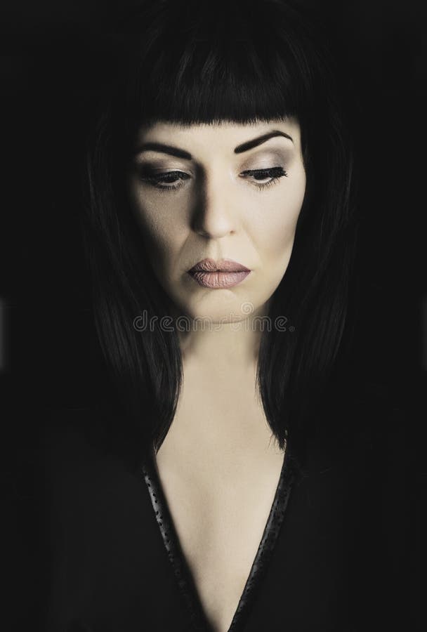 Portrait of Reflective Beautiful Woman Wondering Stock Image - Image of ...