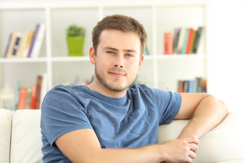 Relaxed Homeowner Breathing Deeply Fresh Air at Home Stock Photo ...