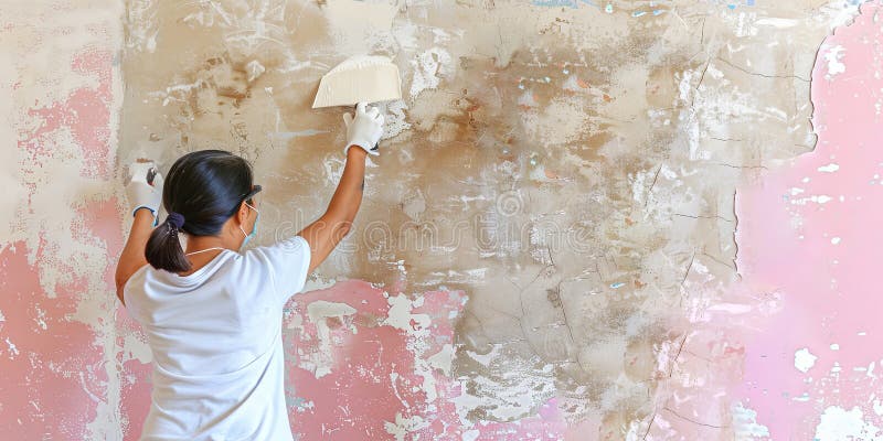 Portrait of a Repair Builder Working with Tools on Repair Work in the ...