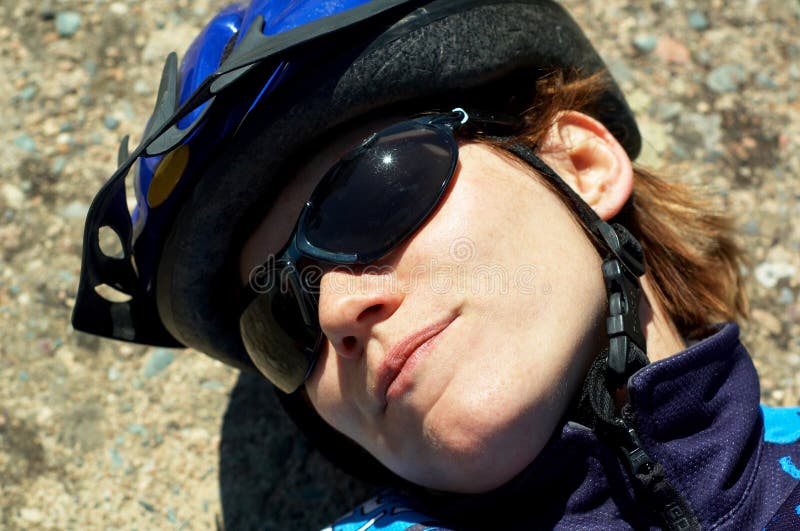 Portrait of Resting Bike Woman Stock Photo - Image of resting ...