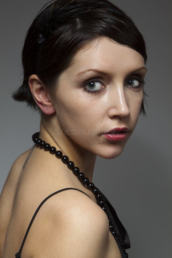 Portrait in retro style stock image. Image of eyebrow - 13223943