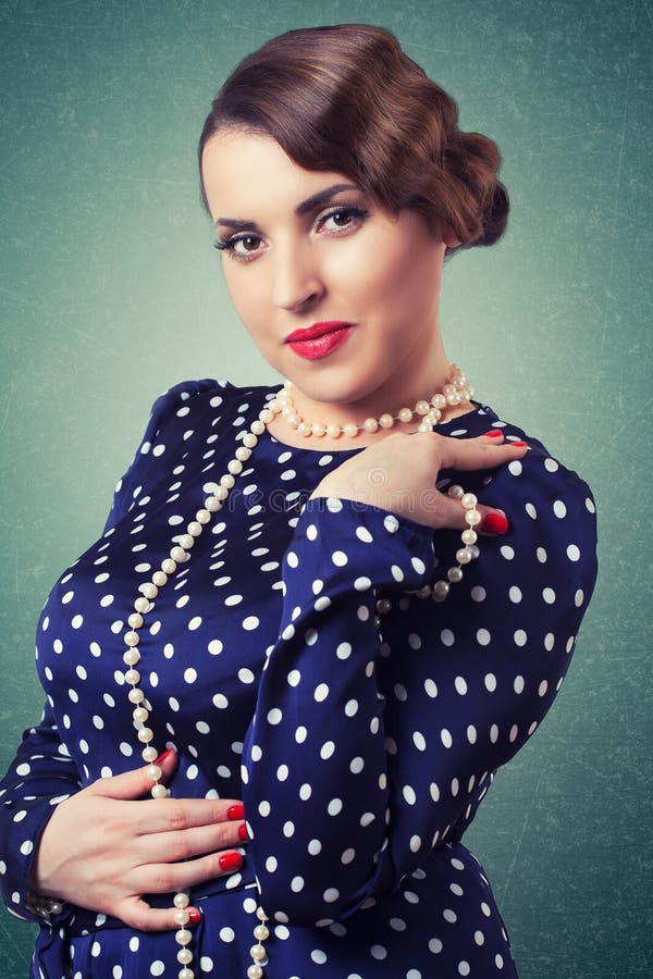 Portrait of retro woman stock photo. Image of model, classic - 37415534