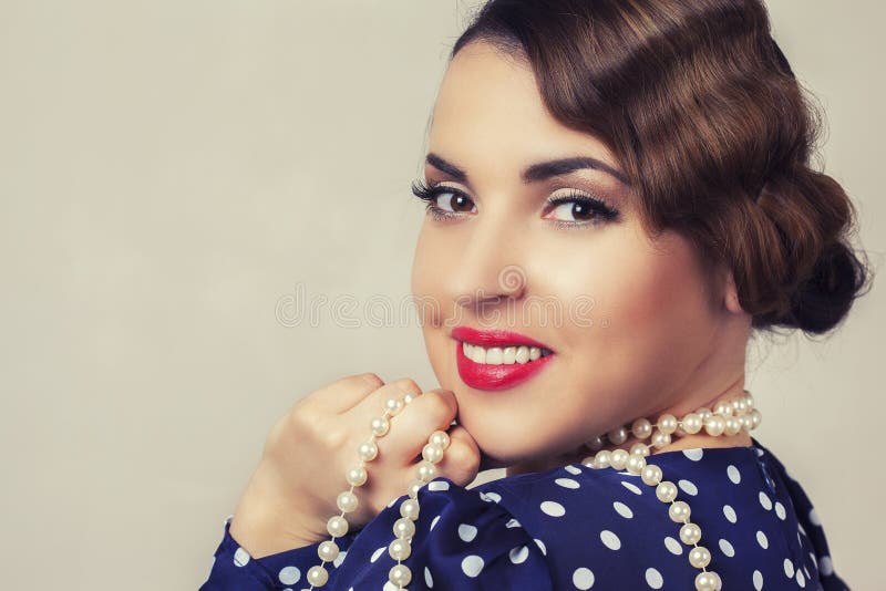 Portrait of retro woman stock image. Image of facial - 38368679