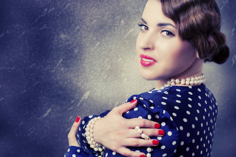 Portrait of retro woman stock image. Image of portrait - 38368771