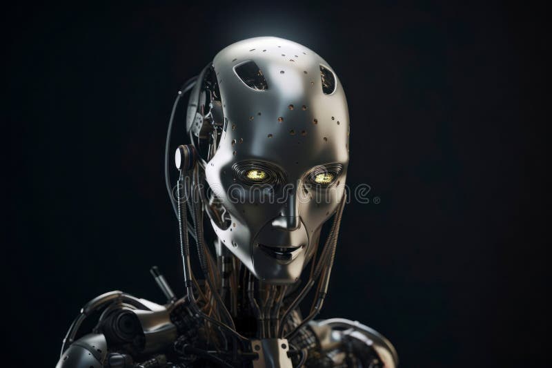 Portrait of a Robot, Android Face, Artificial Intelligence Concept ...