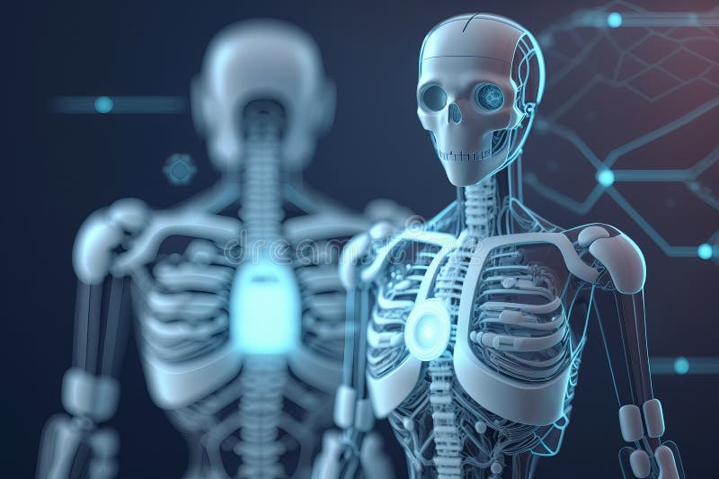 Portrait of a Robot Front, Back Stock Illustration - Illustration of ...