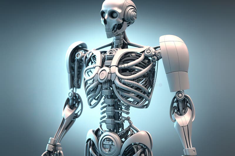 Portrait of a Robot from the Front Stock Illustration - Illustration of ...