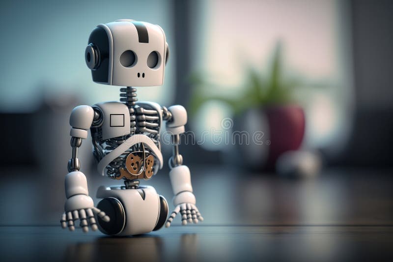 Portrait of a Robot from the Front Stock Illustration - Illustration of ...