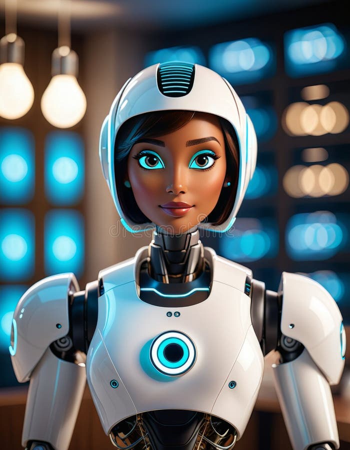 Portrait of a Robotic Persona Stock Photo - Image of companion ...