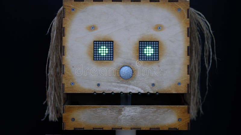 Portrait of a Robots Head. White Modern Robot at the Exhibition of New ...