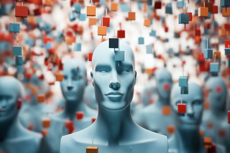 Portrait of a Robots with Human Body Made of Plastic, Standing in Front ...