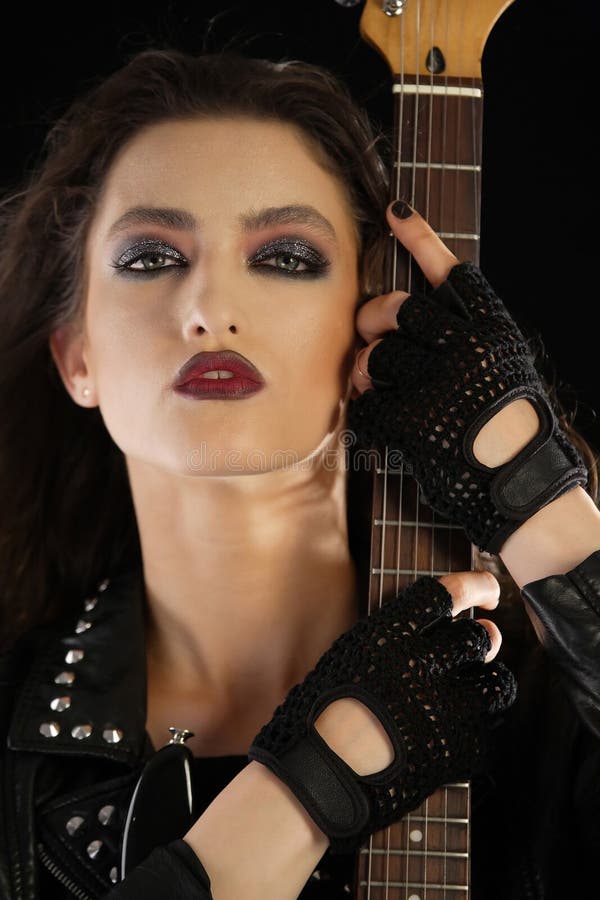 Portrait of a Rock Star Wearing Glamorous Make Up Stock Photo - Image ...