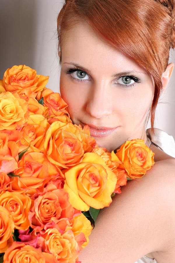 Portrait with roses stock image. Image of ornate, adult - 10782029