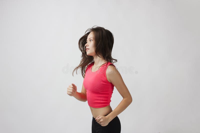 Portrait of a Runner on White Background Stock Image - Image of fitness ...