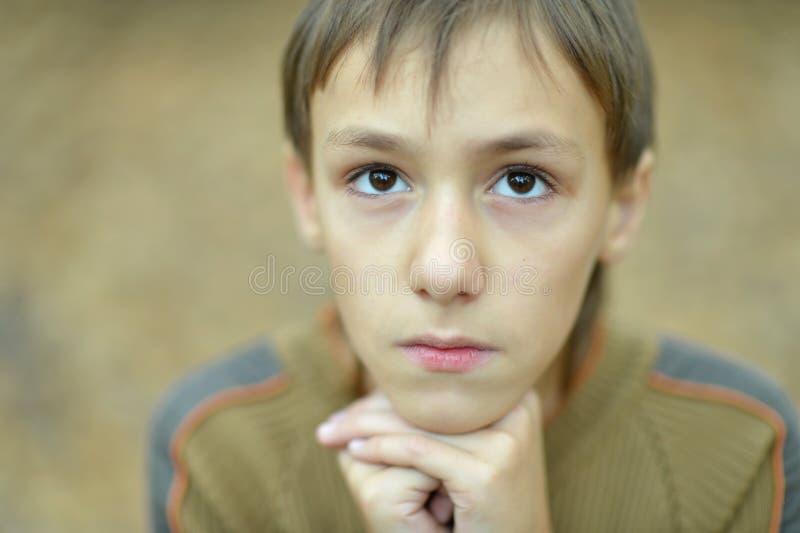 Portrait of a sad boy stock photo. Image of elegiac, nice - 36859774