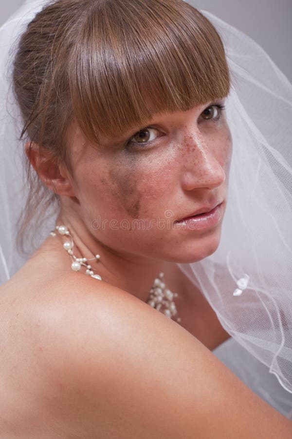 Crying Bride with Handkerchief Stock Image - Image of bench, unhappy ...