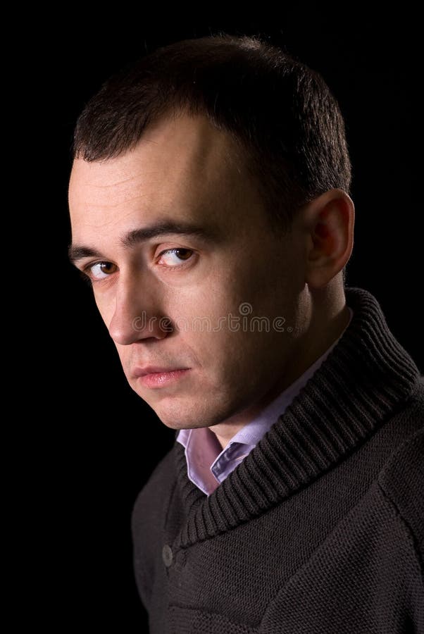 Portrait of the sad man stock image. Image of despair - 12461309