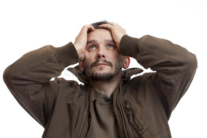 A portrait of a sad man stock image. Image of frustrated - 17402527