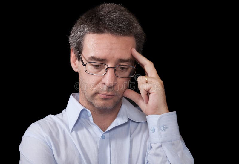 Portrait of a sad man stock image. Image of head, casual - 18547727