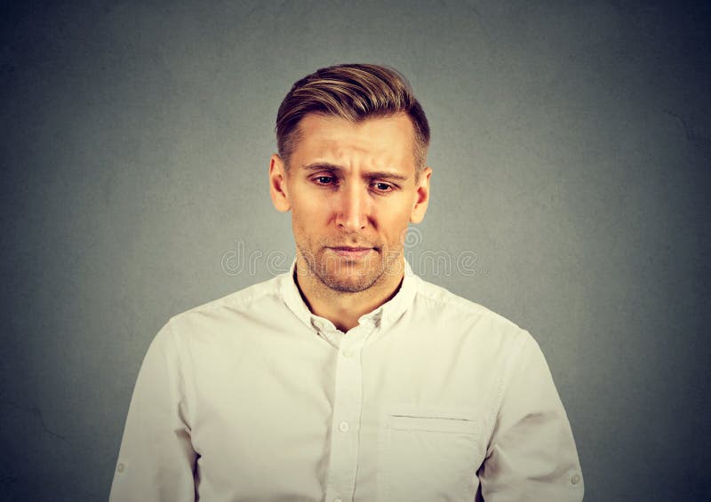 Portrait of a sad man stock photo. Image of expression - 93130542