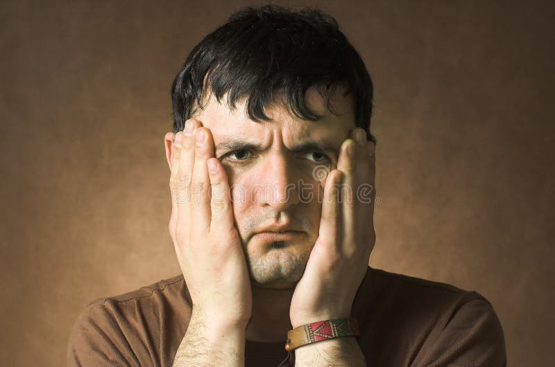 Portrait Sad Men Picture. Image: 4128342