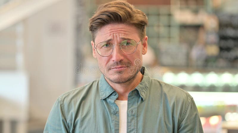 Portrait of Sad Middle Aged Man Crying at Camera Stock Image - Image of ...