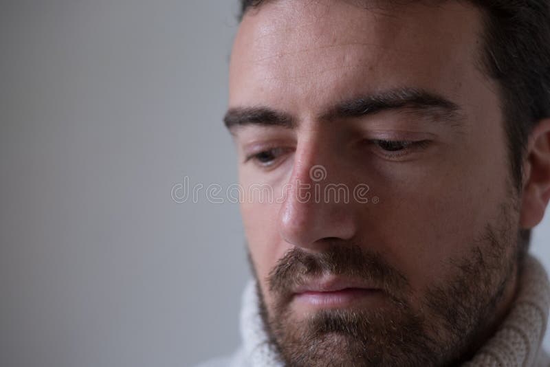 Portrait of Sad and Restless Man Stock Image - Image of illness ...