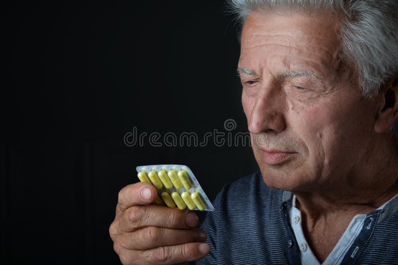 Portrait of a Sad Sick Senior Man Stock Image - Image of pensioner ...