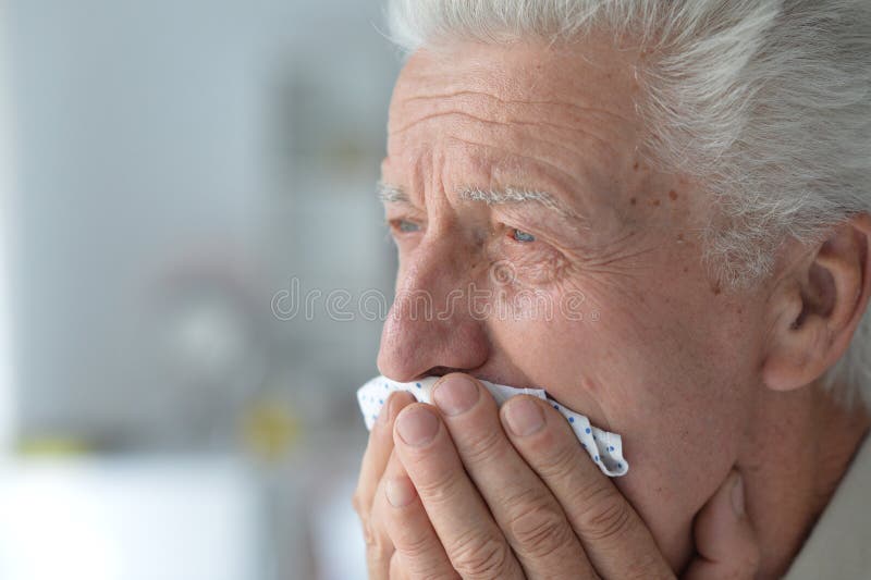 Portrait of a Sad Sick Senior Man Stock Image - Image of male ...