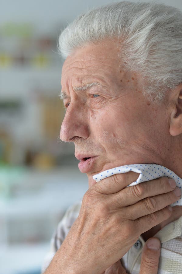 Portrait of a Sad Sick Senior Man Stock Photo - Image of european ...