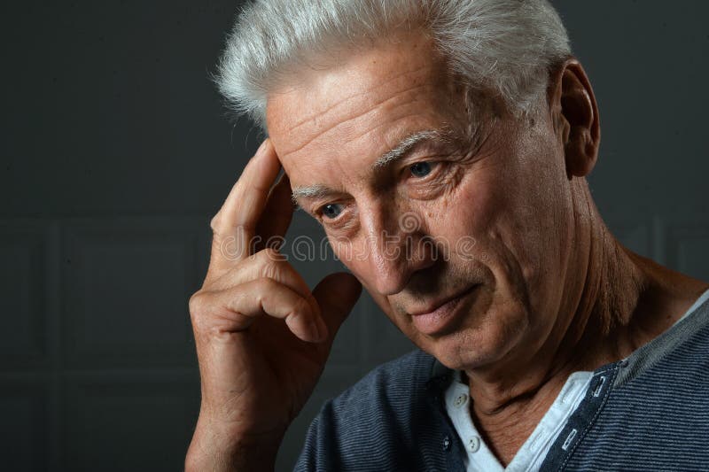 Portrait of a Sad Thinking Senior Man Stock Photo - Image of lifestyle ...