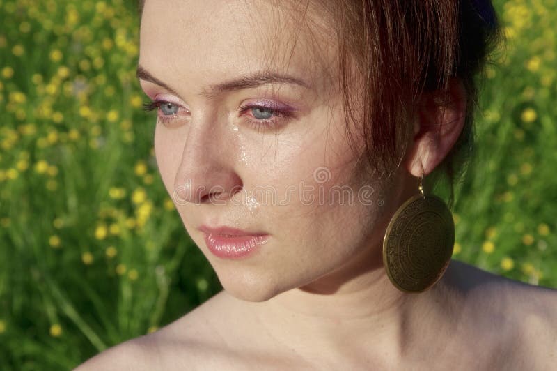 Portrait of sad woman stock image. Image of hand, stress - 19665621